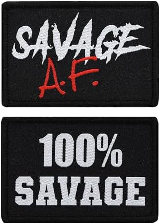 Amazon.com: Tactical Black "Savage" Military Patch Set (2-Pack) - Size ...