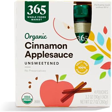 Amazon.com: 365 by Whole Foods Market, Organic Unsweetened Applesauce 4 ...