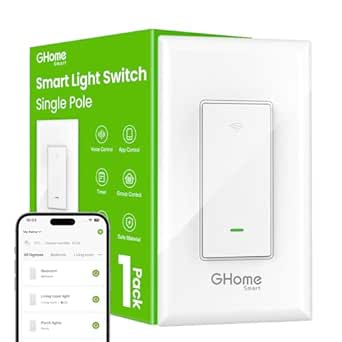 GHome Smart Switches for Lights, WiFi Smart Light Switch Works with ...
