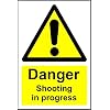 Warning signs Danger Shooting in progress safety sign - 3mm aluminium ...