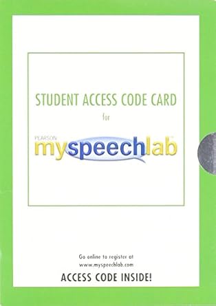 Student Access Code Card for My Speech Lab: unknown author ...