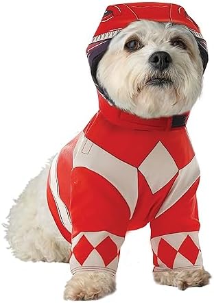 Amazon.com : Power Rangers Red Ranger Pet Costume | Costumes for Dogs M ...