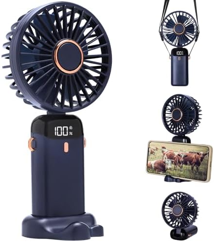 SAUGLAE Hand Held Fan, Portable USB Rechargeable Fans with 5 Speeds ...