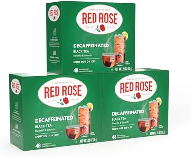 Amazon.com : Red Rose Naturally Decaffeinated Black Tea, Smooth ...