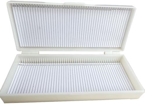Microscope Slide Box,Plastic Microscope Slide Case Storage Holder (Hold ...