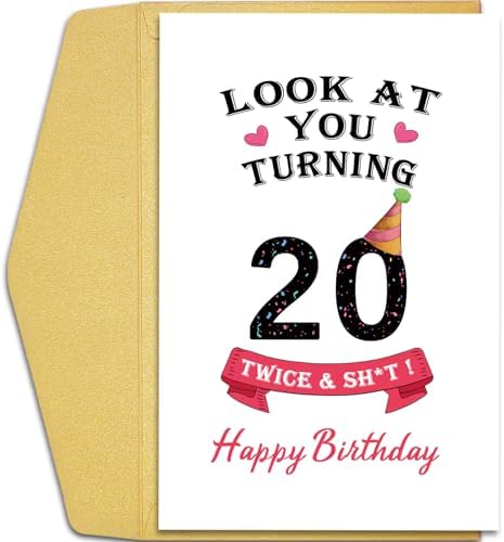 Amazon.com : Qiliji Funny 40th Birthday Card for Him Her, 40 Years Old ...