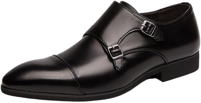 Amazon.com: Men’s Slip On Double Monk Strap Dress Oxford Shoes with Cap ...