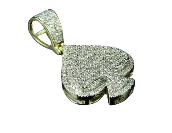 Amazon.com: 925 Sterling Silver Ace of Spades Charm Pendant Necklace ...