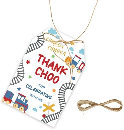 Amazon.com : 50pcs Train Thank You Tags, Railroad Train Party Favors ...