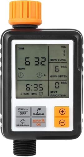 Pinolex Drip Irrigation Water Timer Digital Controller Fully Automatic Adapters Batteries ...