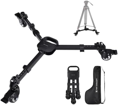 K&F Concept Photography Tripod Dolly, Heavy Duty with 3" Rubber Wheels ...