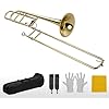 Amazon.com: GYDUHYE Upgraded Intermediate Bb Flat Tenor Slide Trombone ...