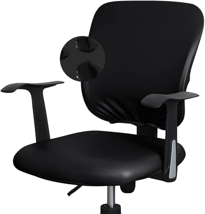 Amazon.com : Shukii Waterproof Office Desk Chair Cover PU Leather Chair ...