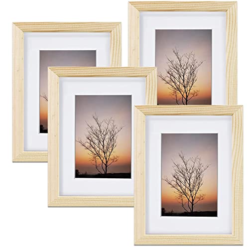 Nacial 4 Pack Photo Frames 8 x 10 Wood Natural, Home Dcor 8×10 Picture ...