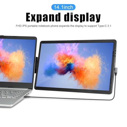Laptop Extended Monitor Portable,14.1 Inch Attachment Screen,1080P ...