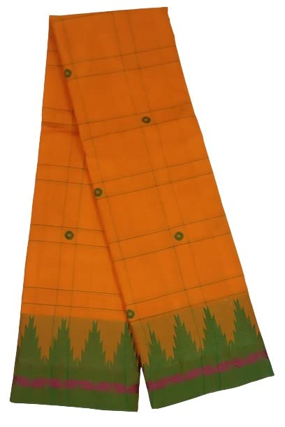 Women's Chettinad Cotton Sarees - Korvai Temple Border Pure Cotton ...