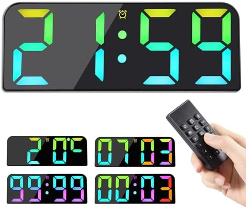 Koolertron Digital Wall Clock, Large Display, LED Clock with Remote ...
