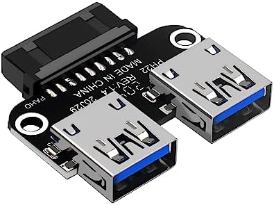 Amazon.com: YiKaiEn 19 Pin and 20 Pin to Two USB 3.0 Converter Adapter ...