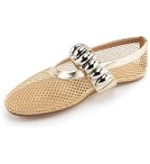 Amazon.com | Gradinery Women's Crystal Mesh Ballet Flats Shoes Round ...