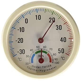 GLOGLOW TH-108 Temperature Humidity Meter Mini Portable Clock-Shaped 2 ...