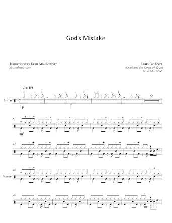 Tears for Fears - God's Mistake: Drum Sheet Music eBook : Serenity ...