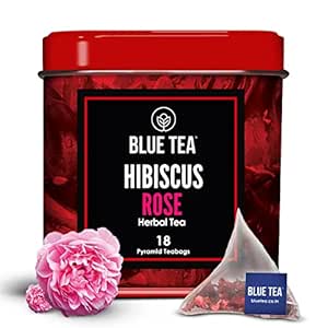 BLUE TEA - Hibiscus Rose Tea - 18 Tea Bags - Plant Based | SKIN GLOW ...