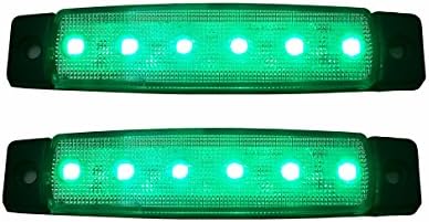 flexzon Set Of 2 6 Led Green Front Side Marker Light Lamp Indicator 12V For Bus Truck Trailer ...