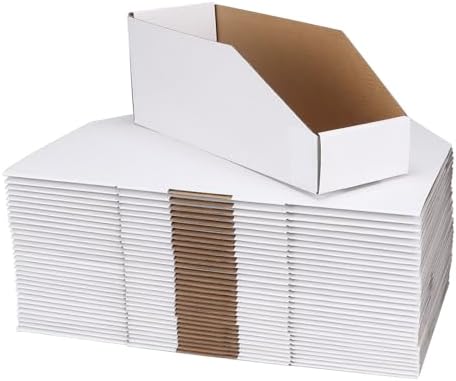 Amazon.com : EXYGLO Cardboard Storage Bins 35 Pack, 12x3x4.5 Inch ...