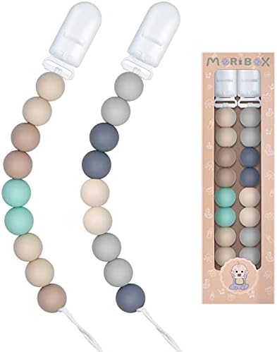 Amazon.com : BebeBiu 2 Pack Pacifier Clips, Silicone Pacifier Clip for ...