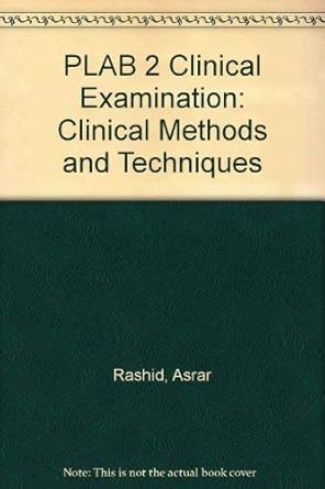 PLAB 2 Clinical Examination: 9781904681007: Books - Amazon.ca