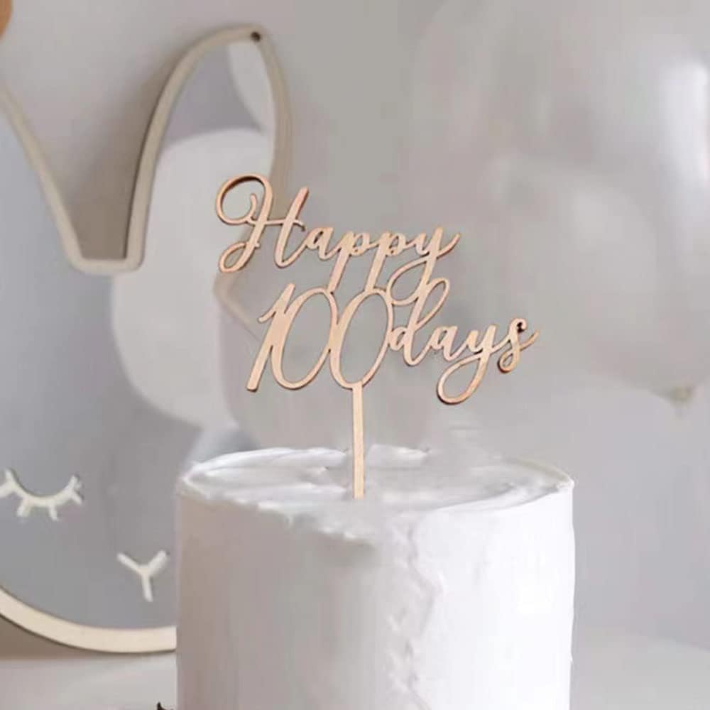 Amazon.com: Wooden Happy Birthday 100TH Cake Topper, Double-Sided ...