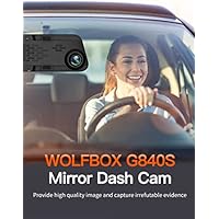 Amazon.com: WOLFBOX G840S 12“ Mirror Dash Cam Backup Camera,1296P Full ...