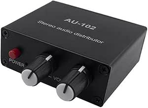Funfob 1 PCS Audio Distributor Stereo Audio Mixer 1 Input 2 Output Audio Mixer Multi-Channel RCA ...