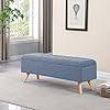 Amazon.com: HomePop Modern Storage Bench, Blue Large : Home & Kitchen