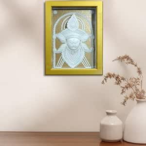 artkart Sholapith wall decor Golden Durga Elegance - Rectangle, Durga ...