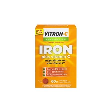 Amazon.com: Vitron-C High Potency Iron Supplement with Vitamin C, Pack ...