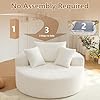 Amazon.com: Oversized Round Chair Lounge Chaise Indoor, Upholstered ...