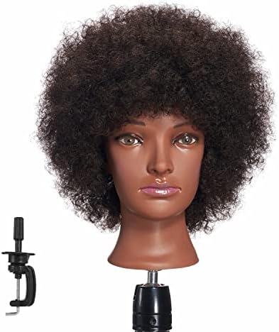 Amazon.com: Traininghead 100% Real Hair Mannequin Head Training Head ...