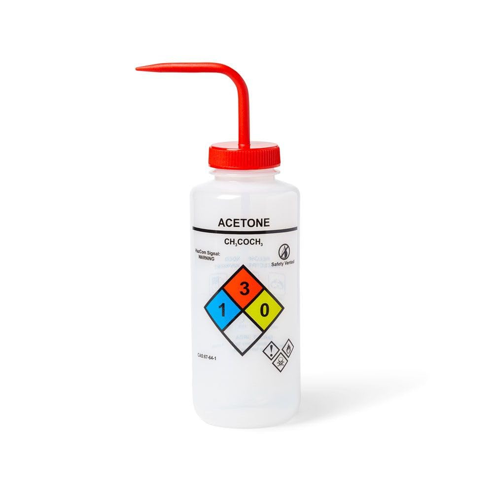 United Scientific™ UniSafe™ Acetone Vented Wash Bottle, 1000 mL ...