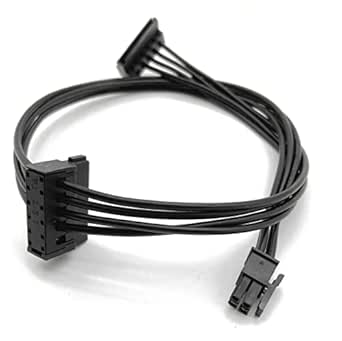 Mini 4-pin to 2X Right-Angle 15-pin SATA Power Adapter Cable for ...