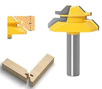 45 graden Lock Mitre Router Bit 12,7 mm, APlus houtfrees, groeffrees ...