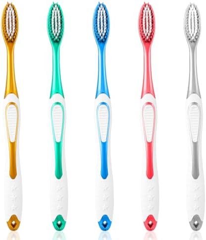 Amazon.com : Sibba 5Pcs Manual Toothbrush Multipack Colour Compact ...