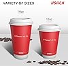 Amazon.com: HSHCH Disposable Coffee Cups with Lids 16 oz (20 Pack), Red ...