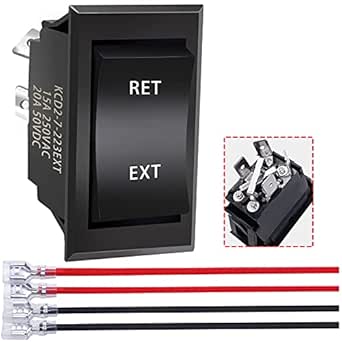 Amazon.com: mankk 4 Pin DPDT Momentary RV Jack Switch DC12V Reverse ...