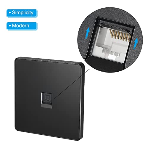 PATIKIL Ethernet Socket Single Port RJ45 CAT6 Wall Plate Black for ...