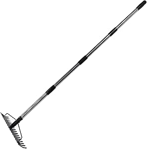 Amazon.com : Garden Rake, Small Leaves Rakes for Gardening Adjustable ...