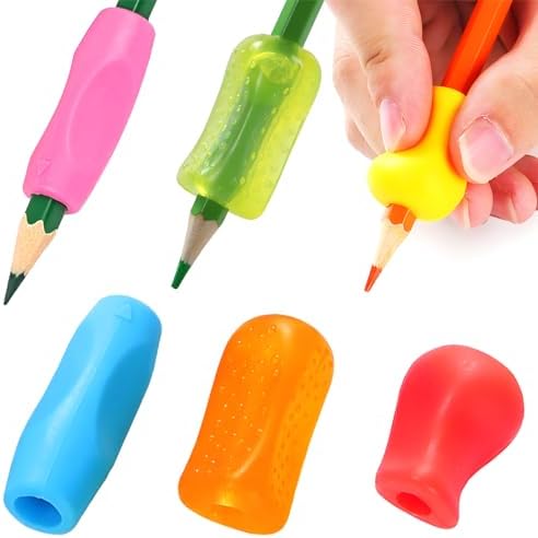 OSteed 21 Pcs Pencil Grips for Children Handwriting, 3-Style Silicone ...