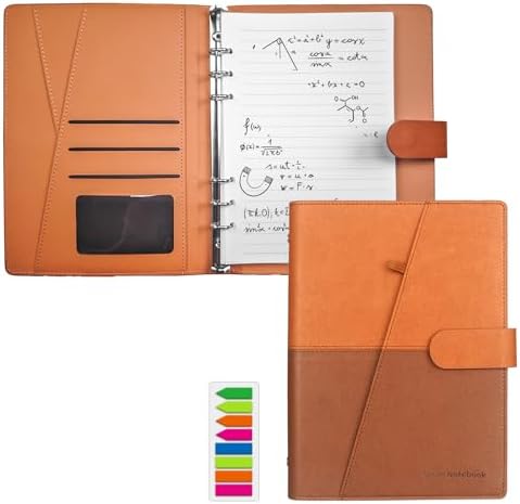 HOMESTEC Reusable Smart Notebook - A5, Brown PU Leather with Storage ...