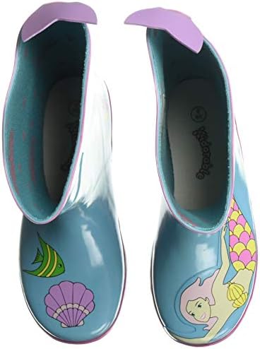 Amazon.com: Kidorable Blue Mermaid Natural Rubber Rain Boots w/Fun ...