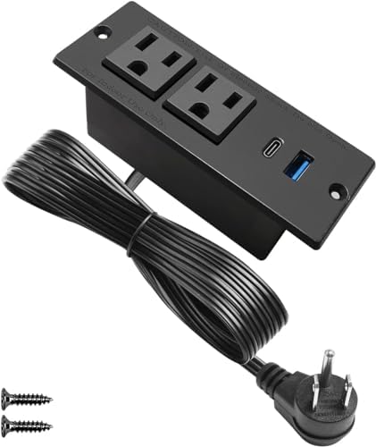 Desktop Power bar with 2 Outlets 2 USB 2.1A Insert Mounting Good for ...